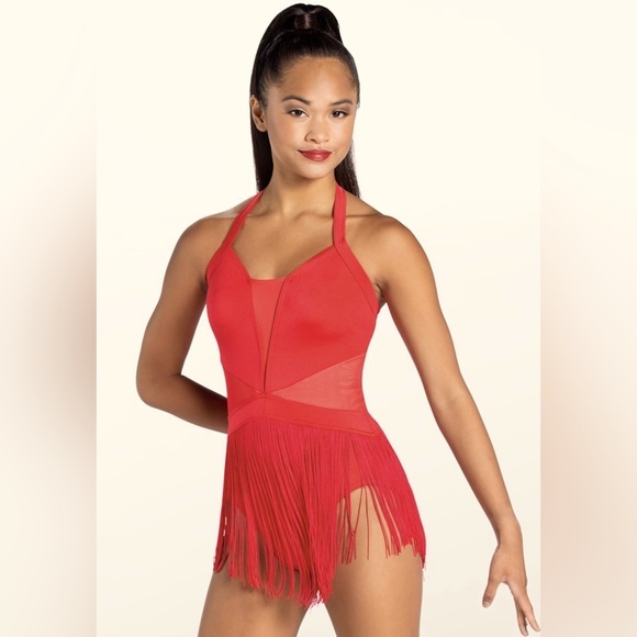 balera | One Pieces | Balera Dance Costume Leotard W Fringe Red Large ...